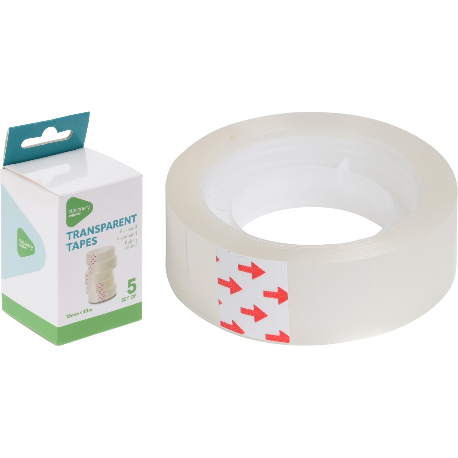 Teippi kirkas 5 rullaa 30 m x 15 mm - Nettimyynti.fi verkkokauppa