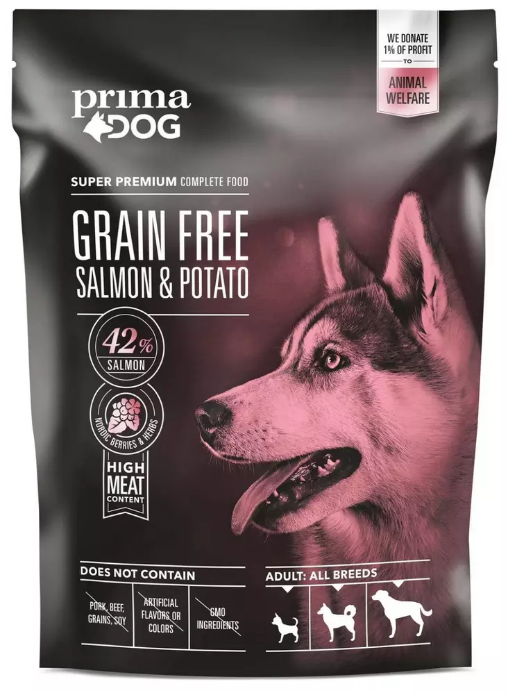 Prima Dog Kuivaruoka lohi-peruna 2 kg - Nettimyynti.fi verkkokauppa