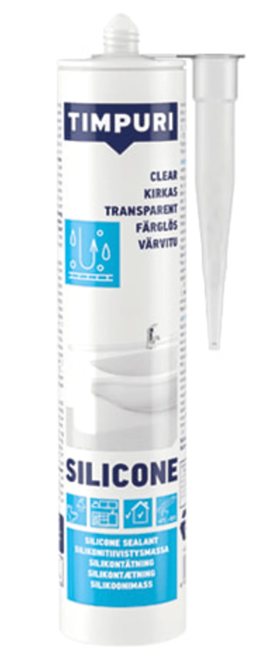Silikoni Timpuri kirkas 310ml Neutraali, bakteeri- ja homesuojattu ...