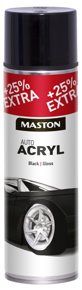 AutoACRYL Maston Spray-maali kiiltävä musta 500ml Metalliosien ...
