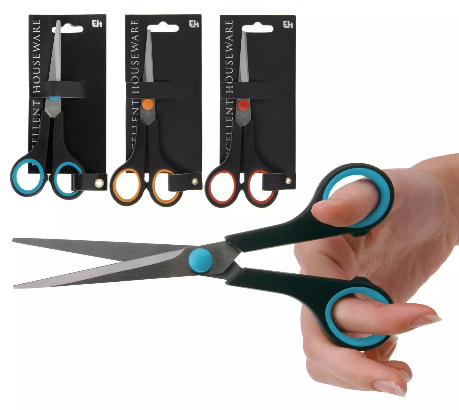 Sakset 155 mm, 3 värissä Monikäyttöiset kaksisävyiset sakset ...