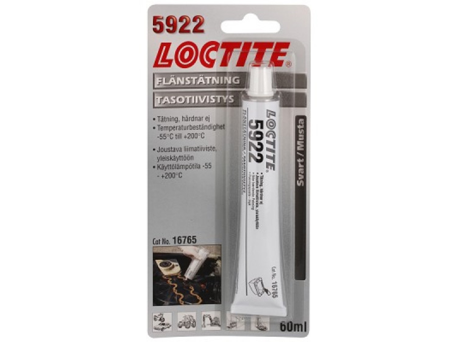 Loctite tiivistesilikoni 60 ml musta 5922 - Nettimyynti.fi verkkokauppa