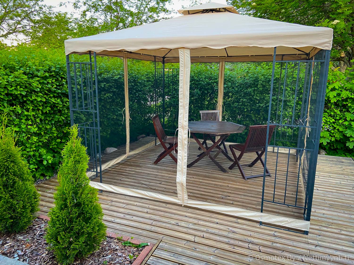 Paviljonki Barcelona 3 x 3 m Beige Hieno paviljonki esim. juhliin ...
